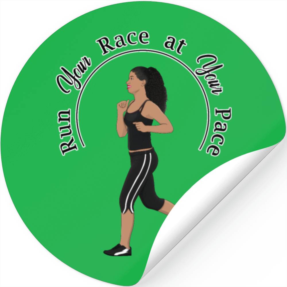 Run Your Race At Your Pace Running Stickers