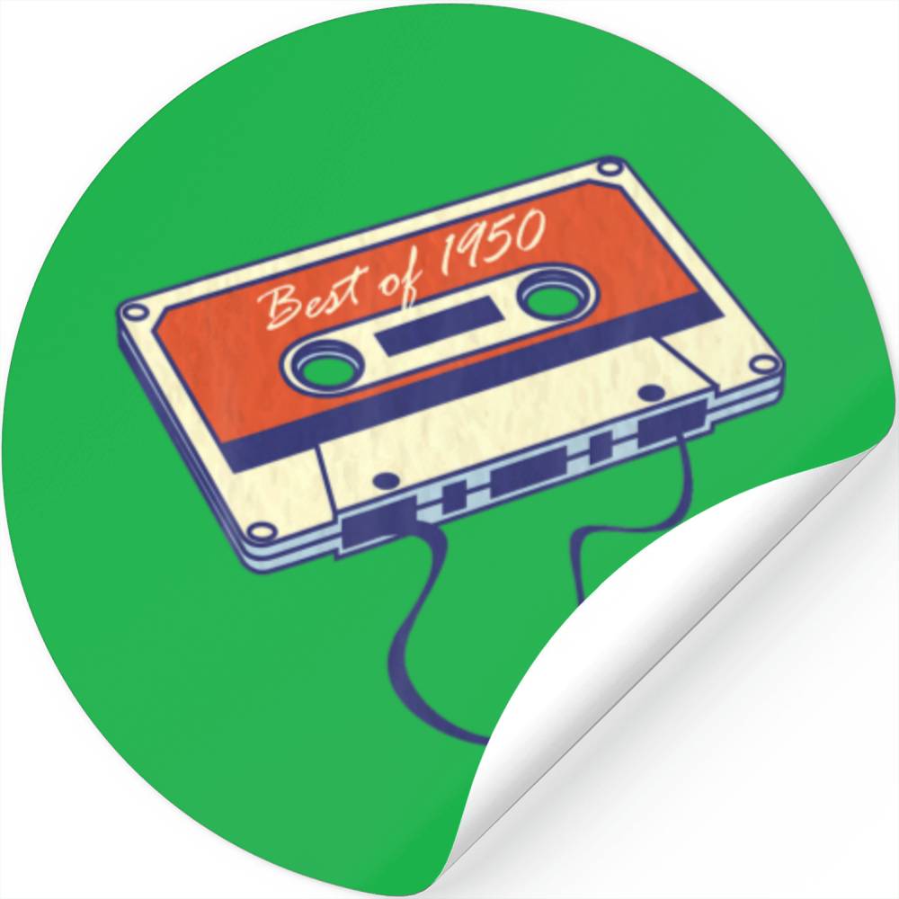 Vintage Best Of 1950 Classic Cassette Tape 70th Bi T- Stickers