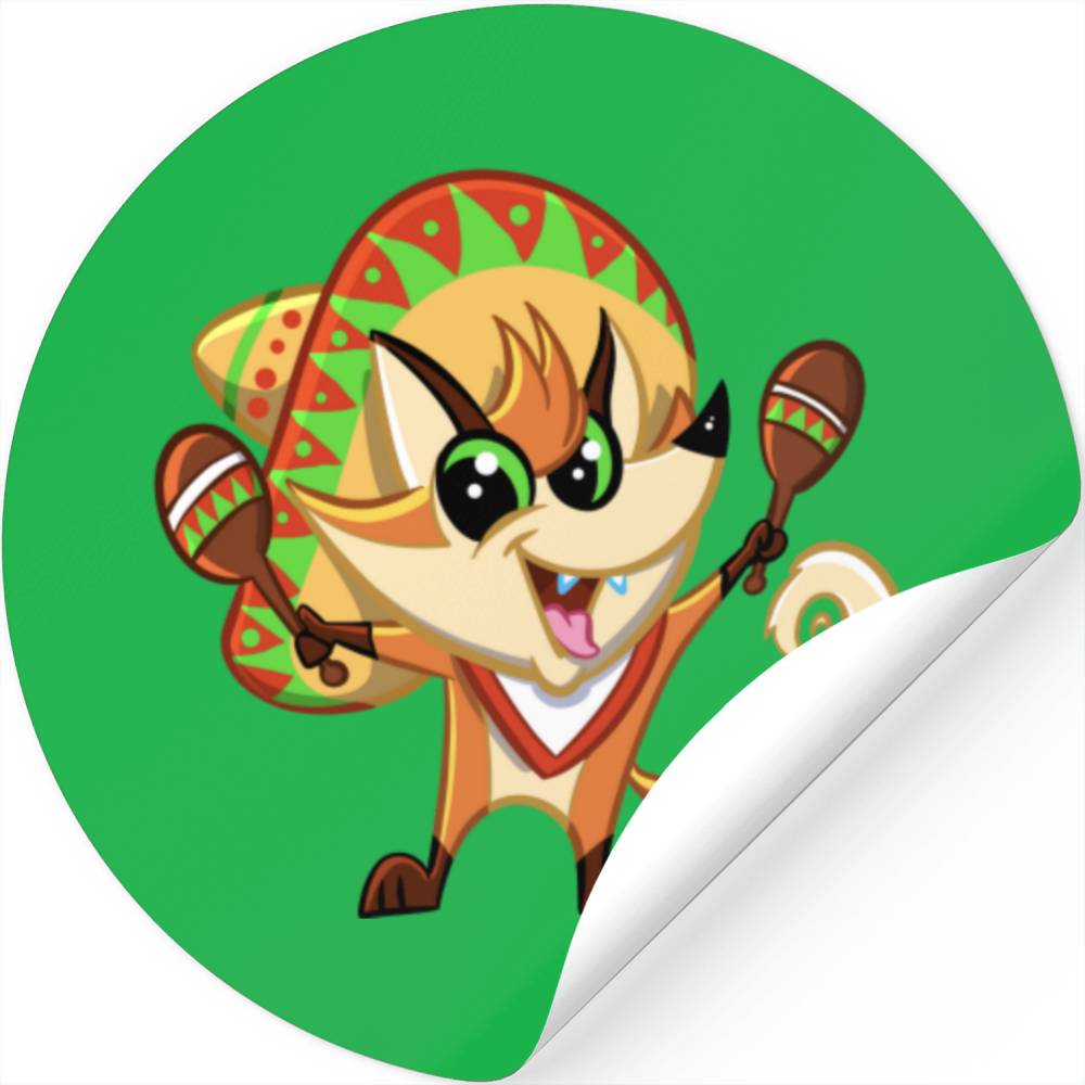 Mexican Fox| Choose Background Color Stickers