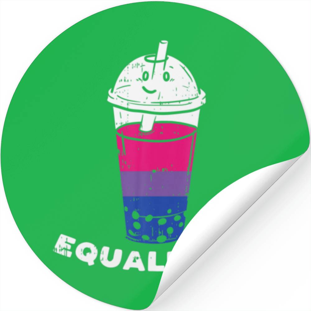 Equalitea Bisexual Pride Boba Bubble Tea Equality Stickers