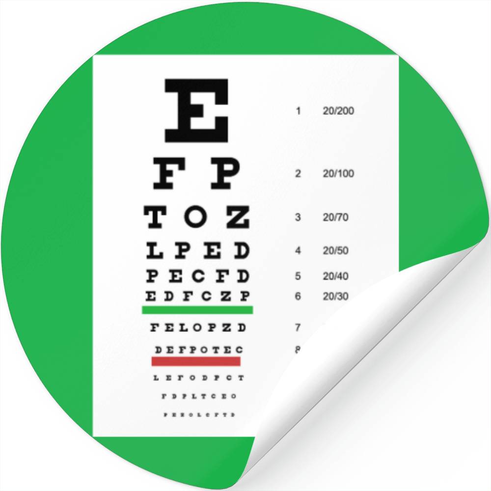 Eye Vision Chart Of Snellen For Opthalmologist Stickers
