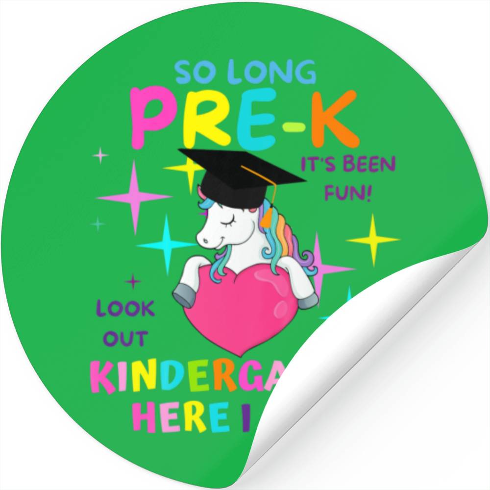 Kids Pre-K Graduation Kindergarten 1St Grade Unico Stickers