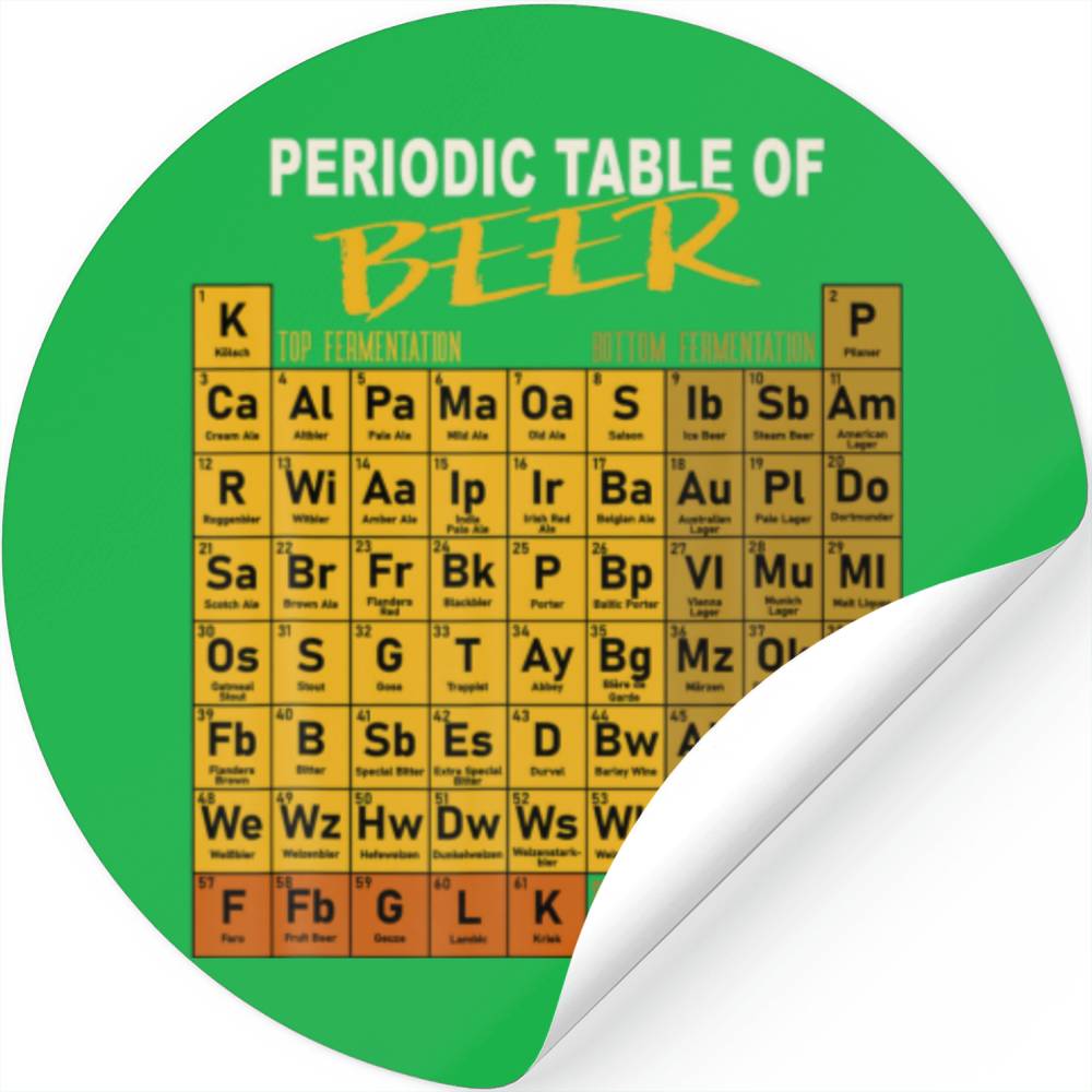 Periodic Table Of Beer - Craft Beer Style Brewery Stickers