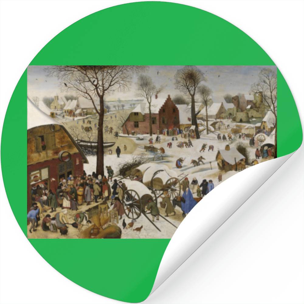 The Census At Bethlehem (by Pieter Bruegel) Stickers