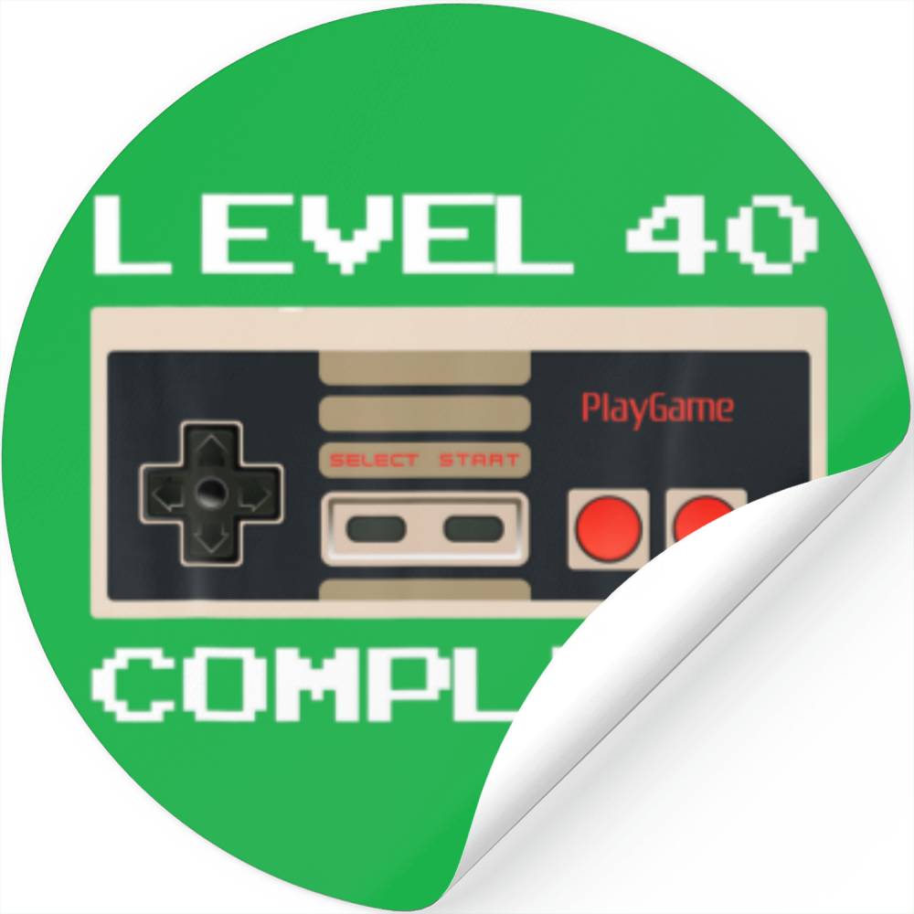 40Th Birthday Ideas Level 40 Complete Gamer Stickers
