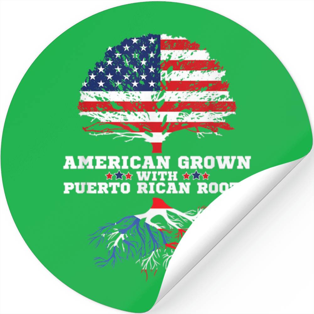 Puerto Rico Roots American Grown Puerto Rican Root Stickers