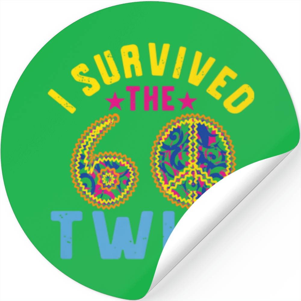 I Survived The Sixties 60S Twice Psychedelic Patte Stickers