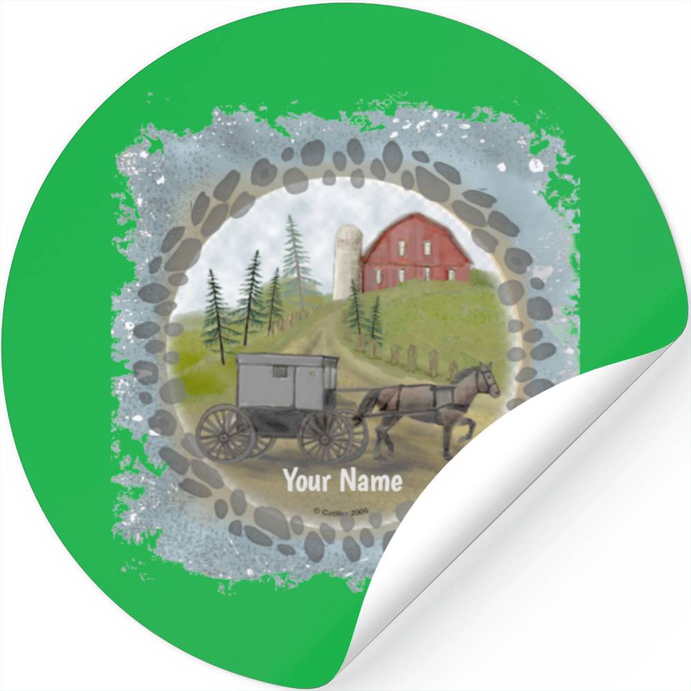 Amish Buggy Visiting Stickers