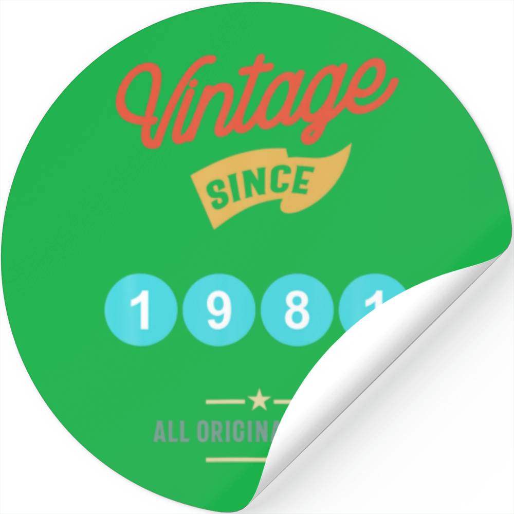 Vintage 1981 Funny 40 Years Old Men And Women 40Th Stickers