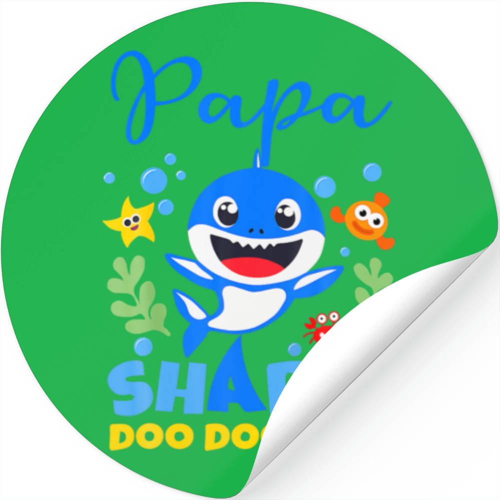 Papa Of The Baby Shark Birthday Papa Shark Stickers