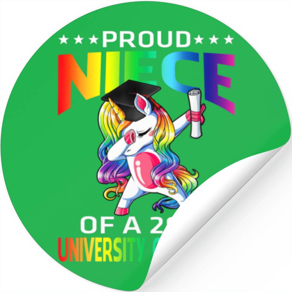 Proud Niece Of A 2023 University Graduate Unicorn Stickers