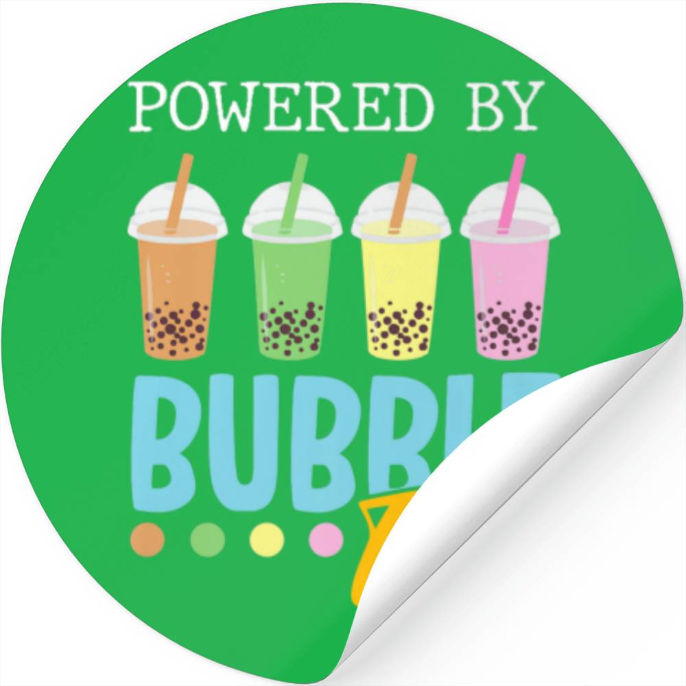 Powered By Bubble Tea For Boba Tea Drinkers Stickers