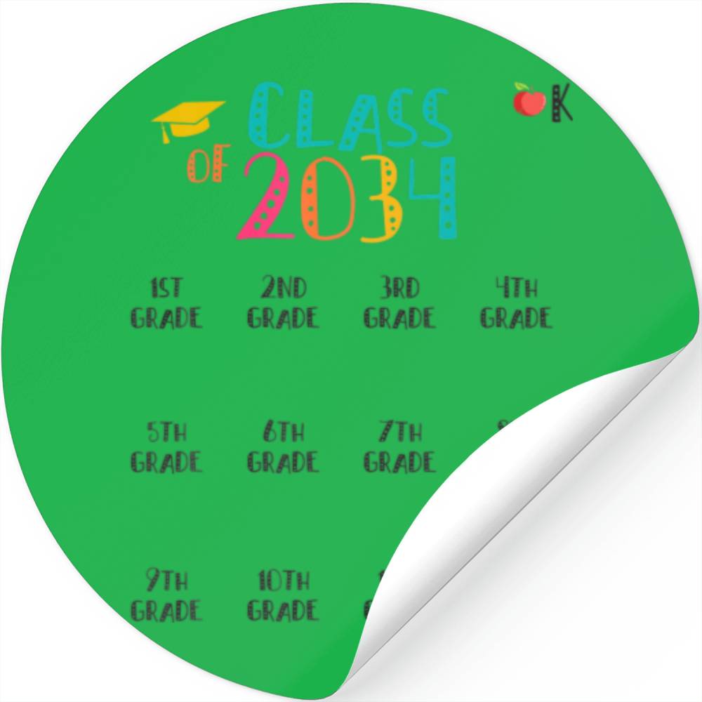 K -12Th Grade Hand Prints Space Graduation Class O Stickers