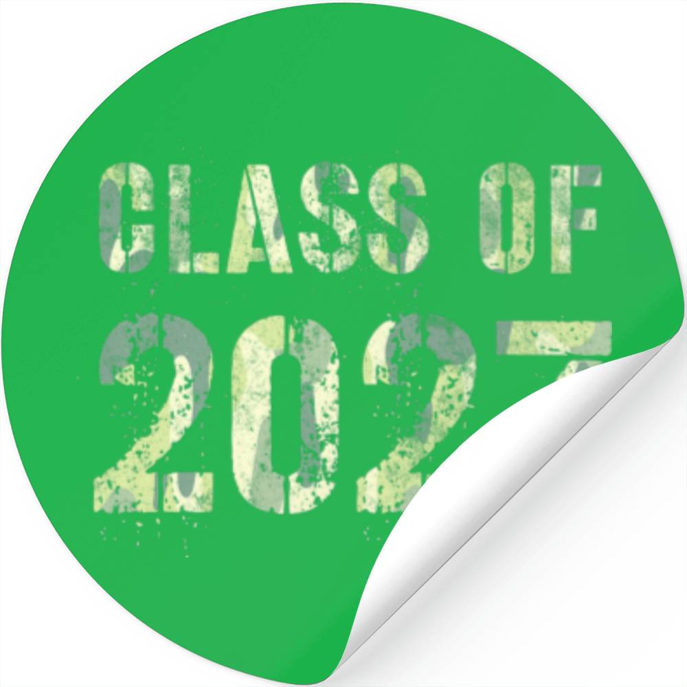Camo Future Graduation CLASS Of 2027 8Th Grade Fir Stickers