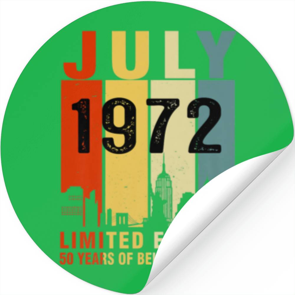 July 1972 Limited Edition 50 Years Of Being Awesom Stickers