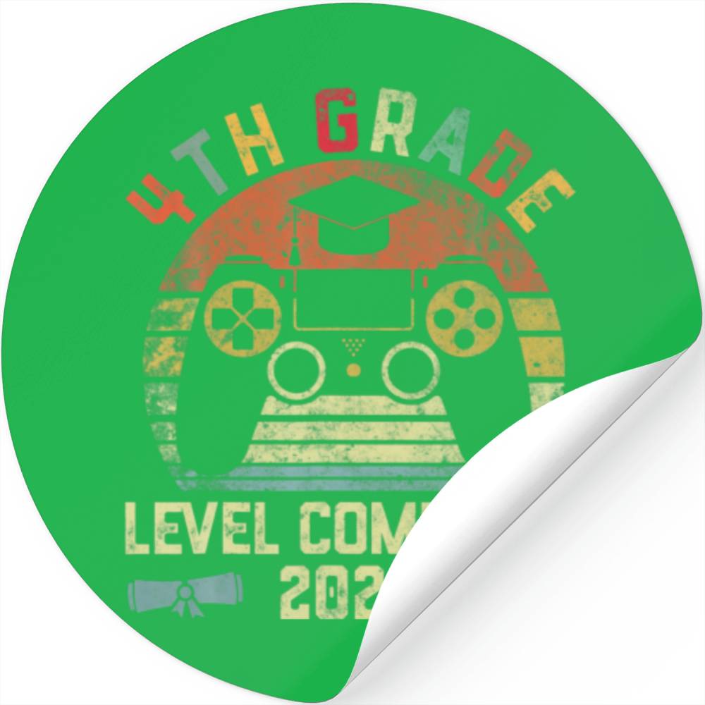 4Th Grade Graduation 2022 Level Complete Video Gam Stickers