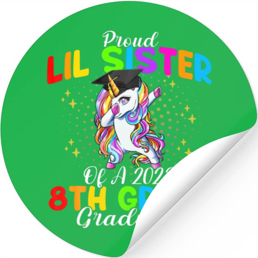 Proud Lil Sister Of A 2023 8Th Grade Graduate Unic Stickers